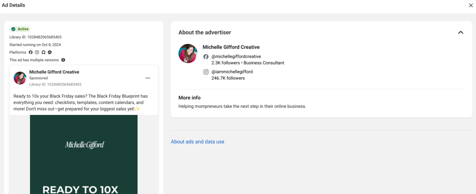 How to Use the Facebook Ad Library • Michelle Gifford Creative